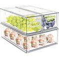 VUOHOEG Refrigerator Organizer Bins 6 Liters Clear Stackable Pull Out ...