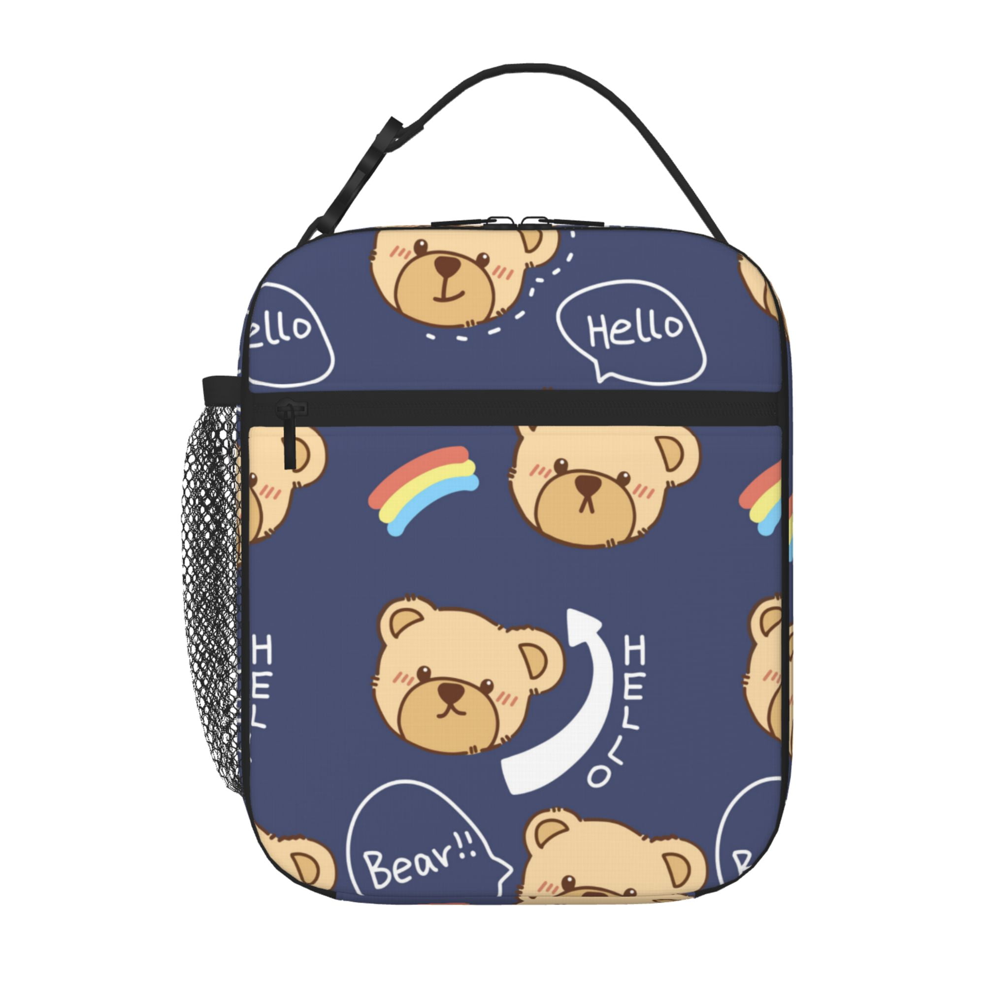 TEQUAN Portable Lunch Bag, Cartoon Cute Bear Pattern Reusable Insulated ...