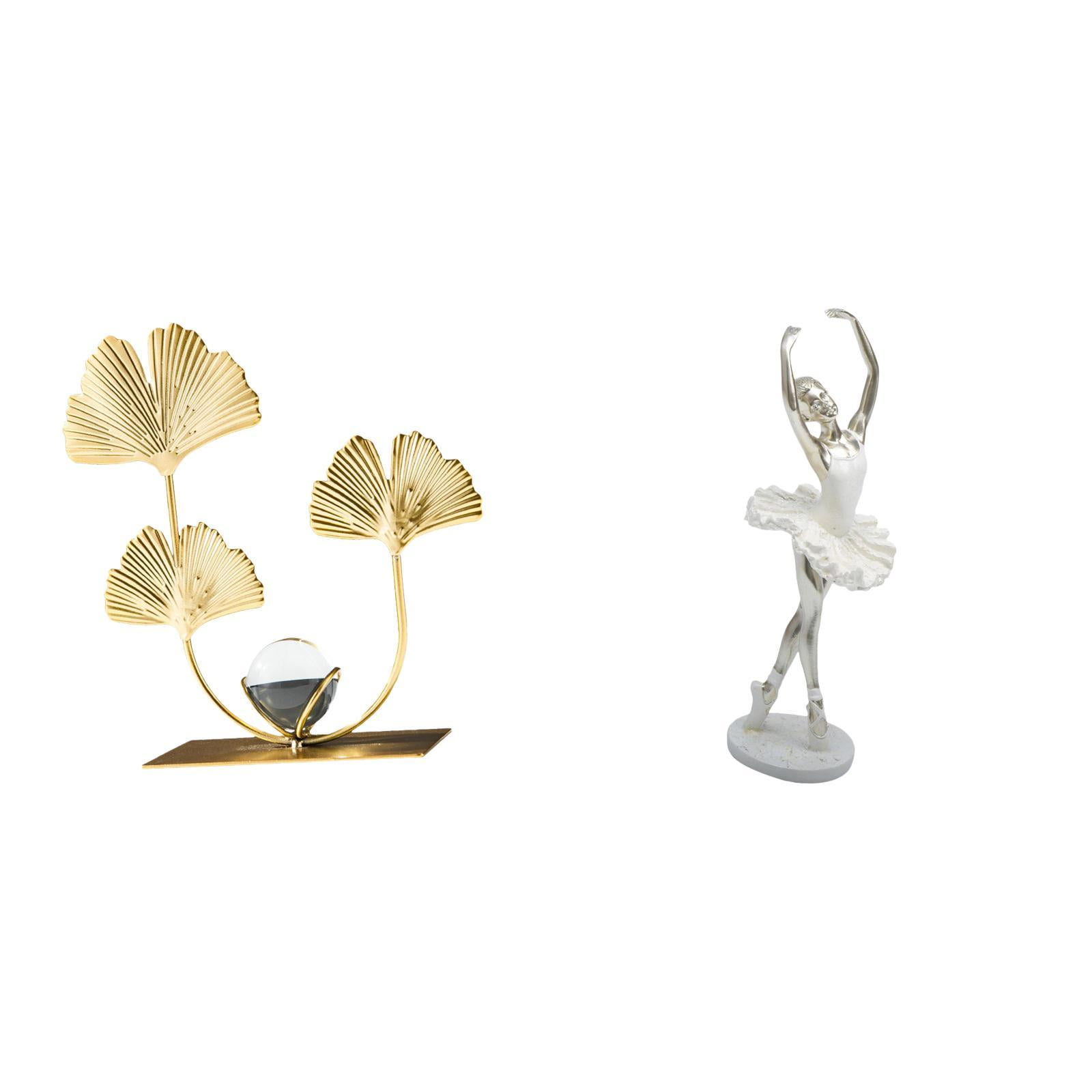 Estatua de figurita,Estatuas de hojas y flores de metal,esculturas ...