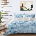 Blue White Color Block Bedding Duvet Cover Set Twin Size 4 Pieces ...