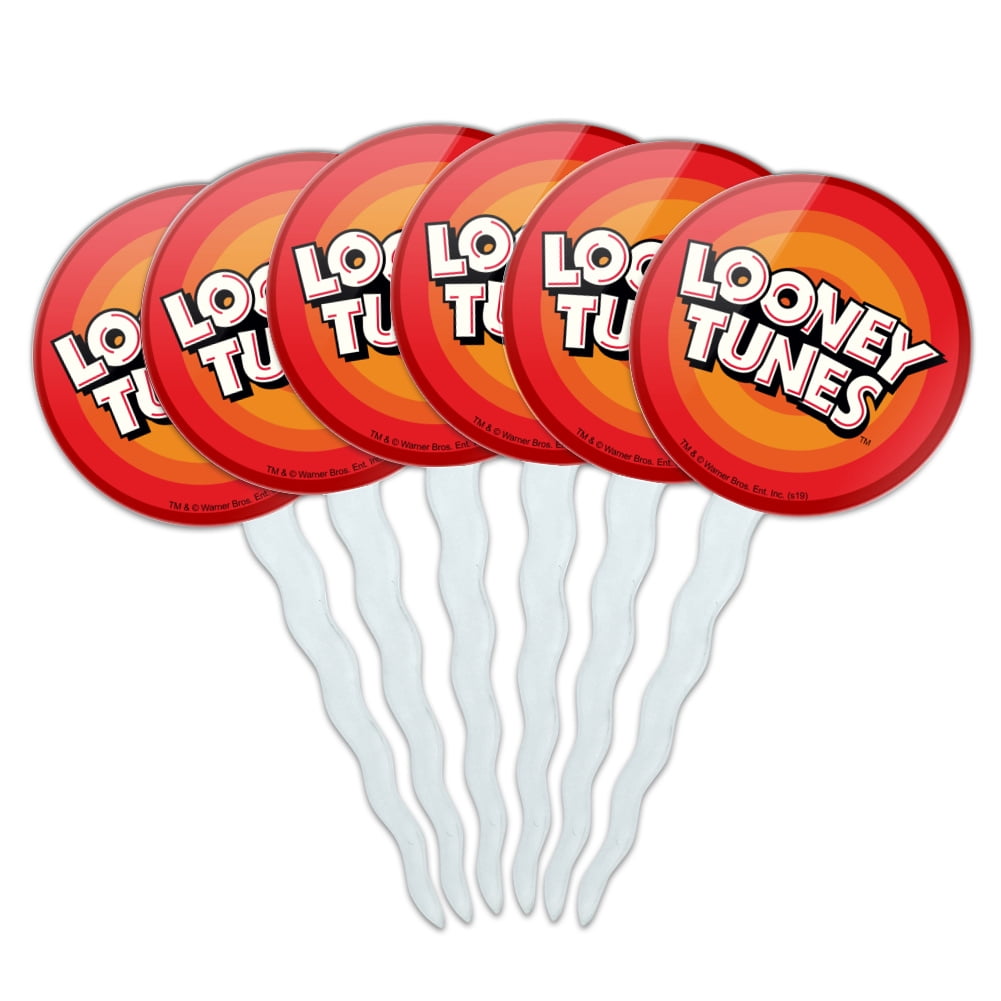 Looney Tunes Logo Cupcake Picks Toppers Decoration Set of 6 - Walmart.com
