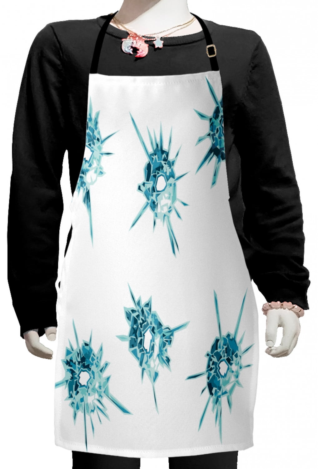 Modern Kids Apron, Alluring Charming Gems Crystal Like Diamonds with ...
