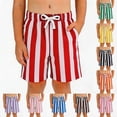 Boys Stripted Print Shorts 5 Inch Workout Gym Running Basketball Summer ...