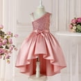 ATOGUTA Girls Dresses Sequined One Shoulder Sleeve Pageant Ball Gowns ...