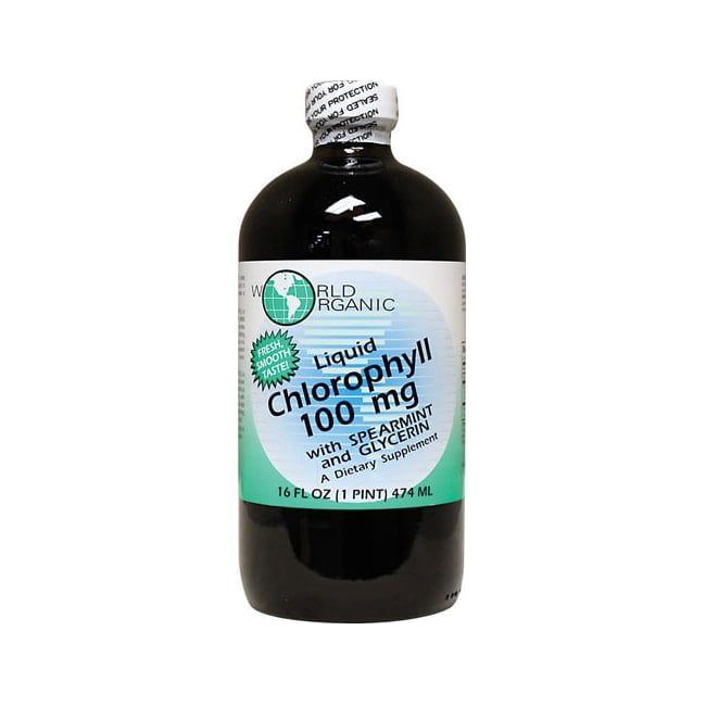 World Organic Chlorophyll Liquid with Spearmint and Glycerin 100 mg 16 ...