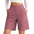 Red Shorts for Women's Cotton Linen Pants for Spring and Summer 2026 ...