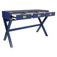 Wellington 46" Desk with Power in Lapis Blue Finish in Engineered Wood ...