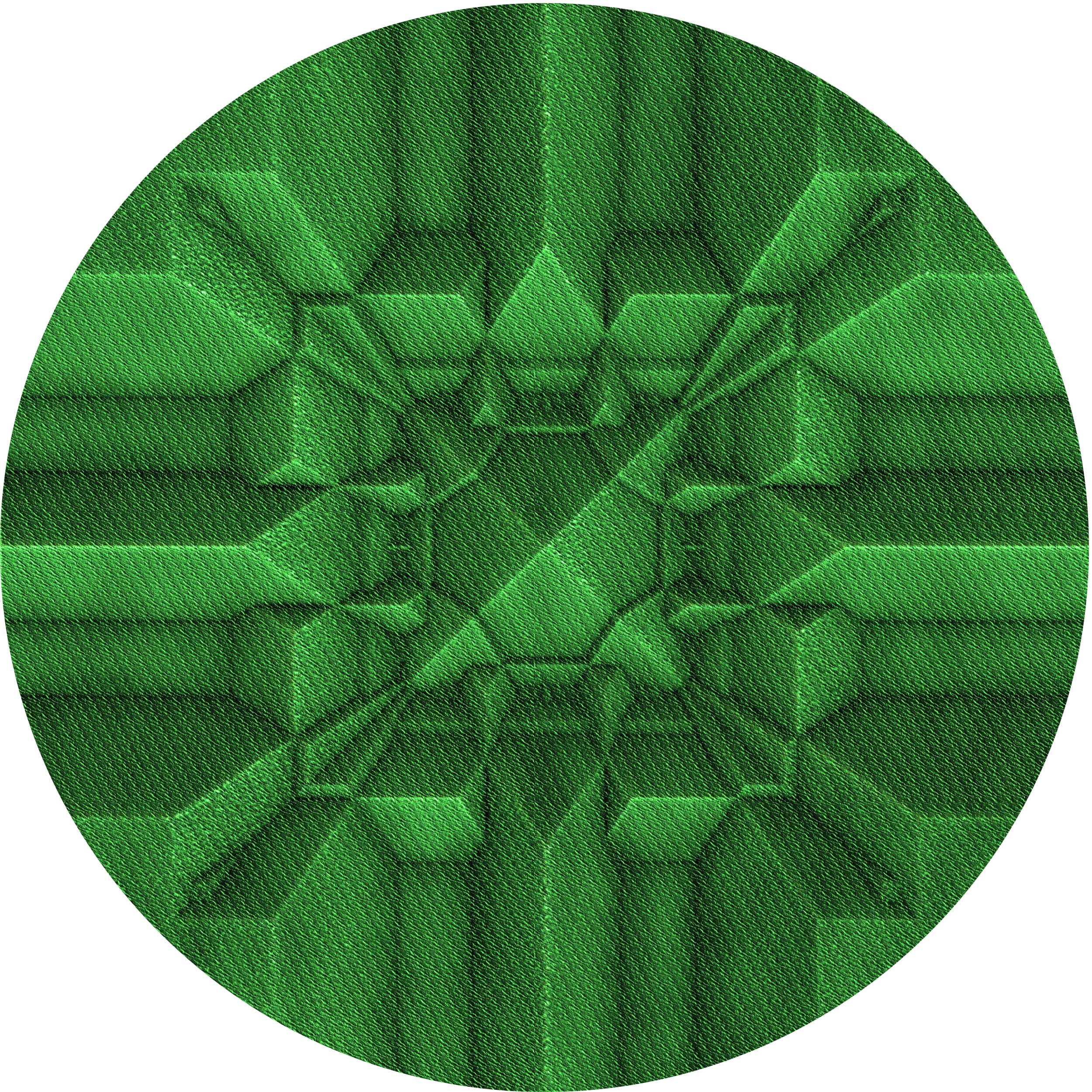 Ahgly Company Machine Washable Indoor Round Transitional Dark Green ...