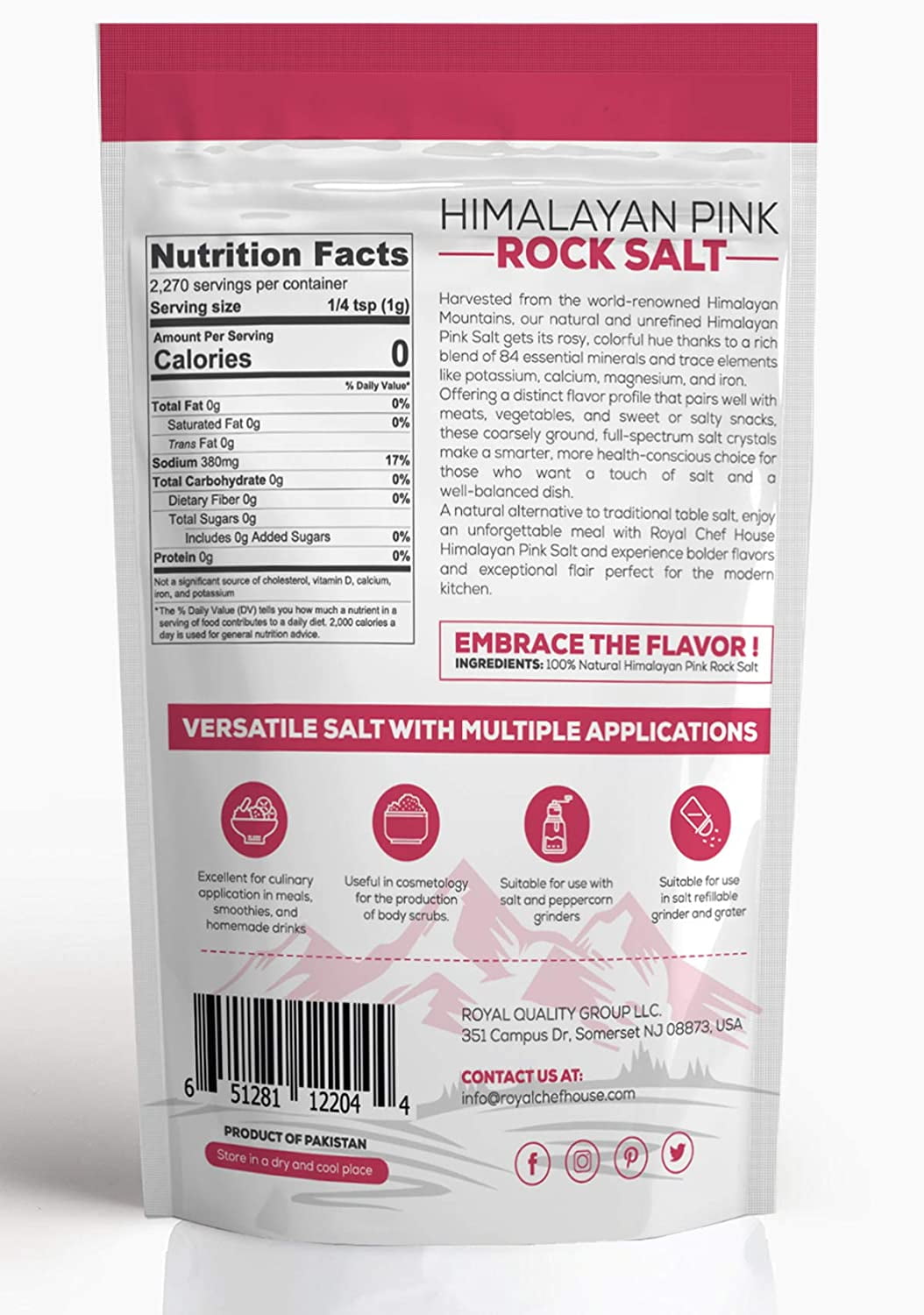 Himalayan Salt 5lbs Coarse Salt, Gourmet Pure Pink Salt for Grinders ...