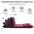 Burgundy Adjustable Futon Chaise Video Gaming Sofa Bed, Memory Foam ...