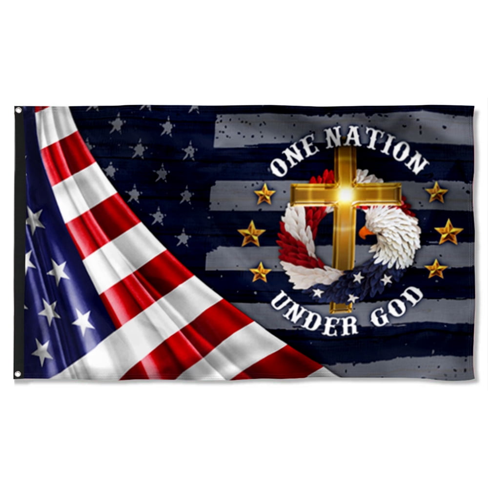 Cayyon Jesus Flag 3x5Feet Jesus Cross Grommet Flag One Nation Under God ...