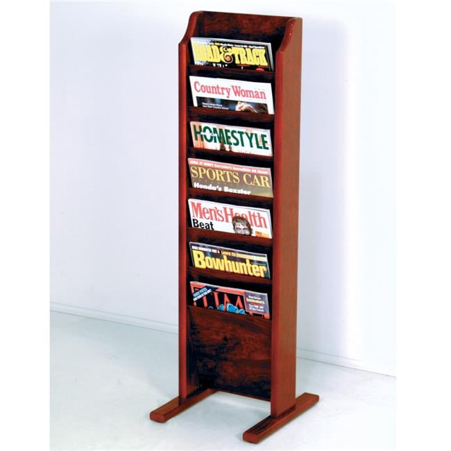 Wooden Mallet MR7-FSBK Cascade Free Standing 7 Pocket Magazine Rack ...