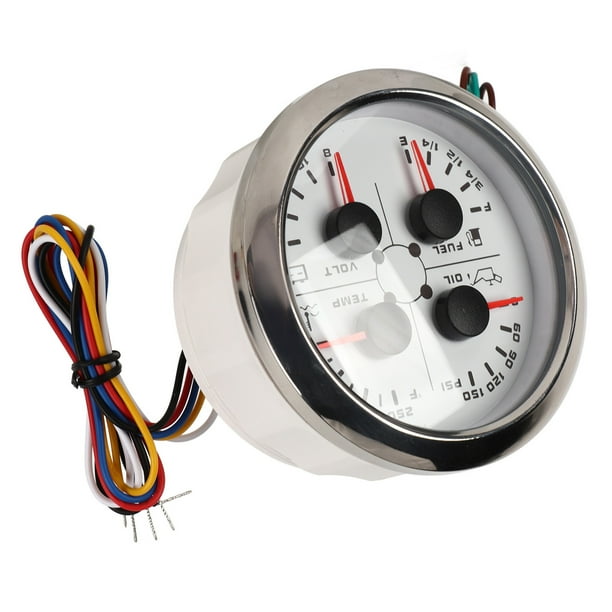 Fuel Gauge 4in1 85mm Guage Multifunction Fuel Oil Pressure Water Temp ...