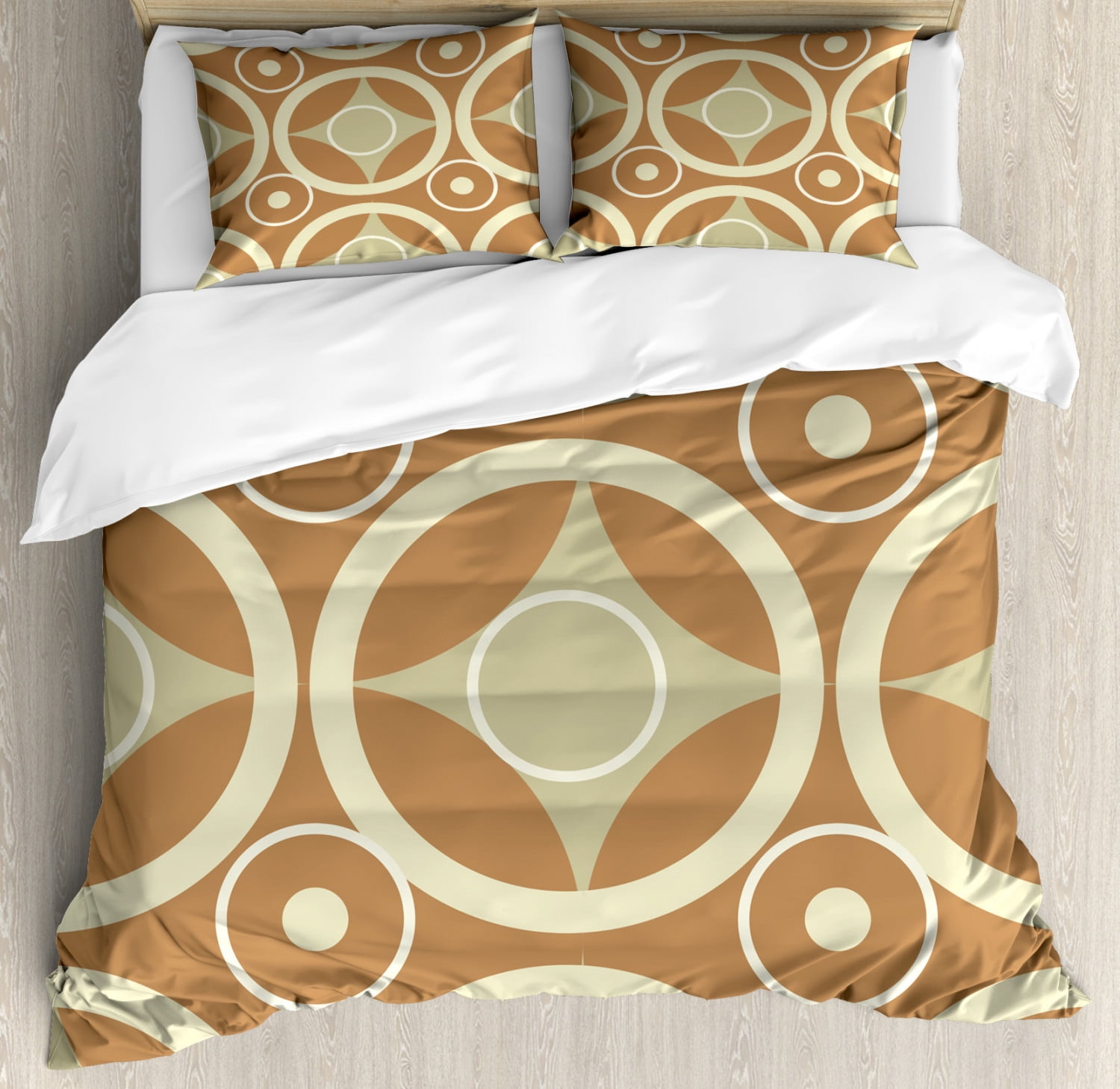 Geometric Queen Size Duvet Cover Set, Graphic Retro Pattern with ...