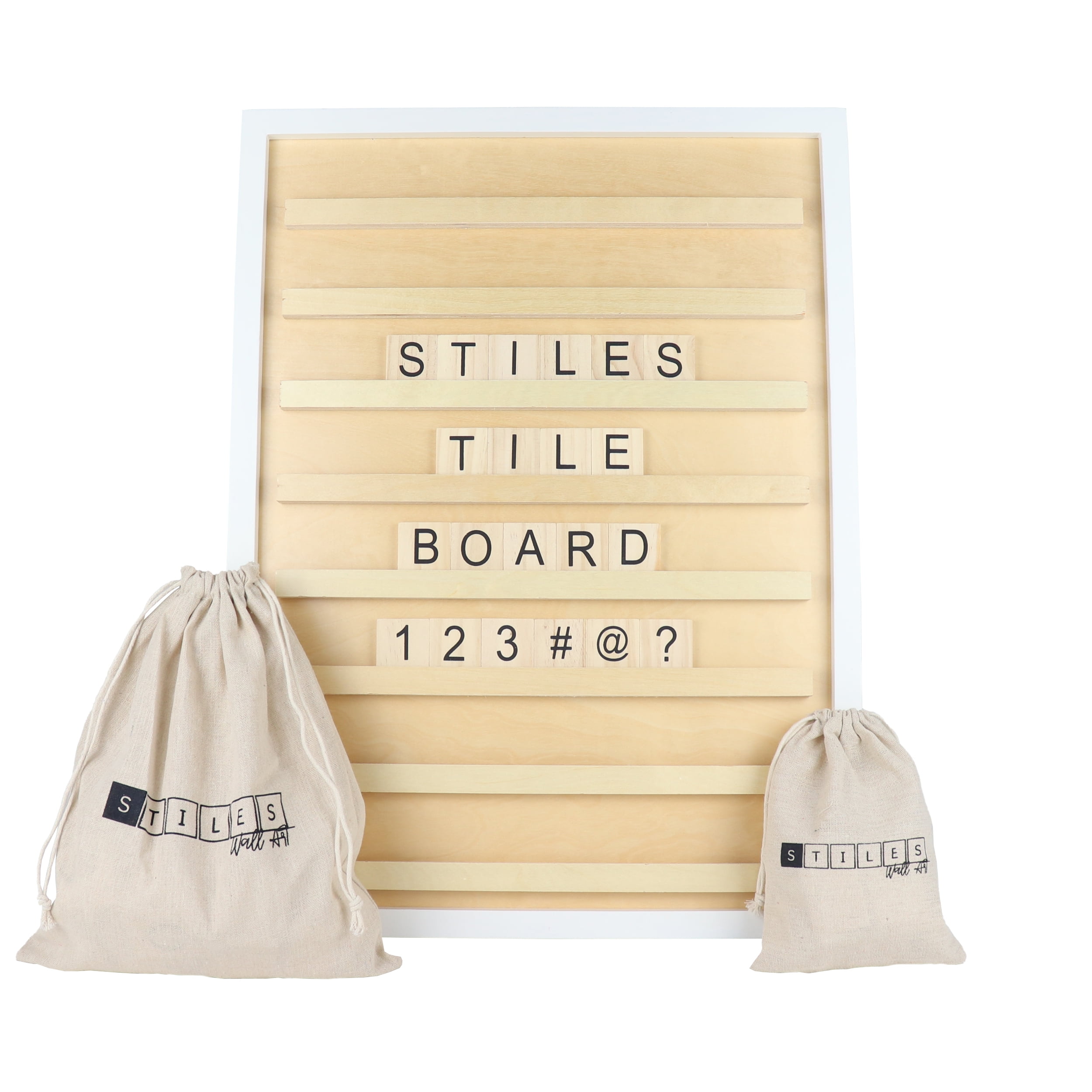 Stiles Tile Letter Board Set, Wooden Message Board with 122 Letters and ...