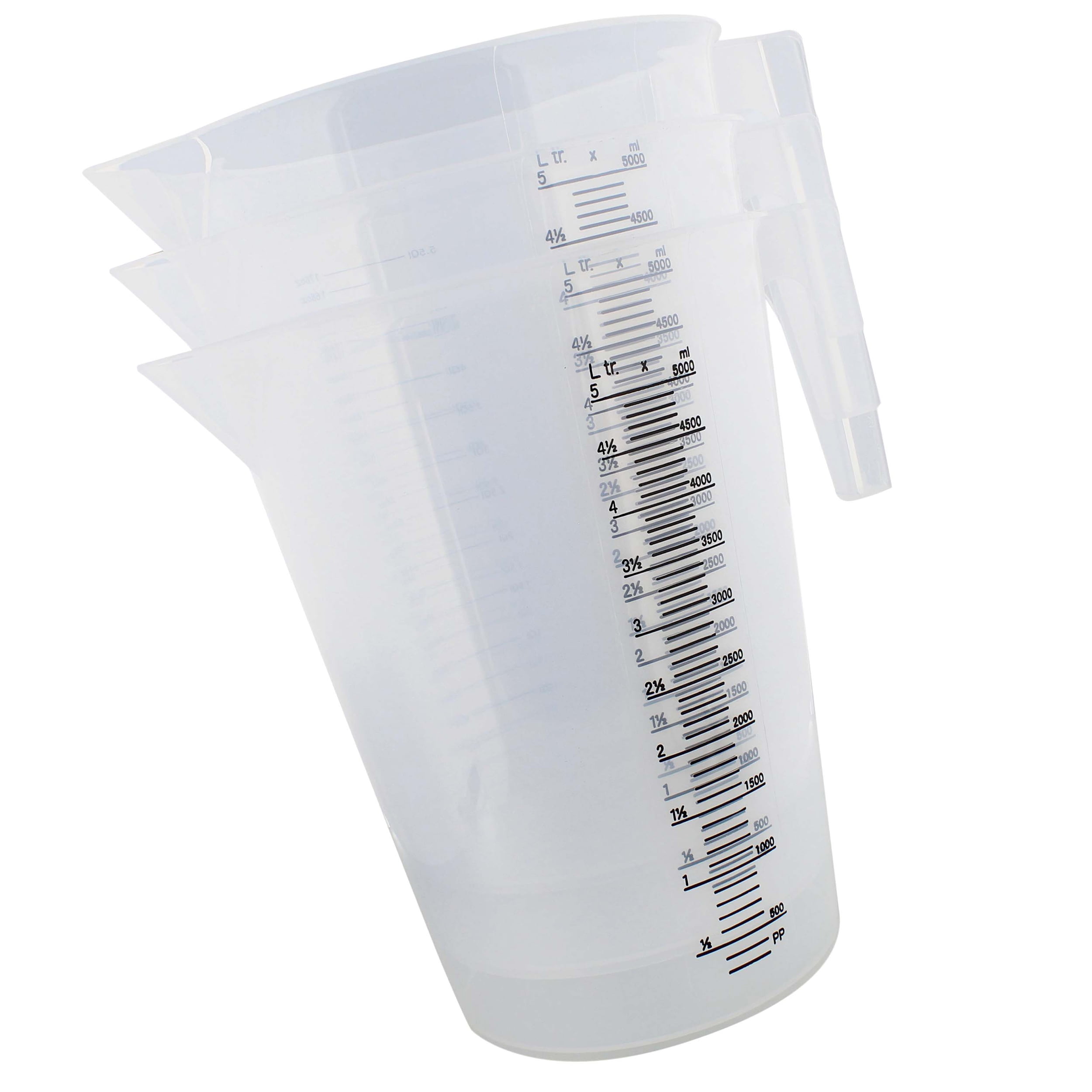 ABN 5L Large Plastic Measuring Pitcher - 3pk Mixing and Measuring ...