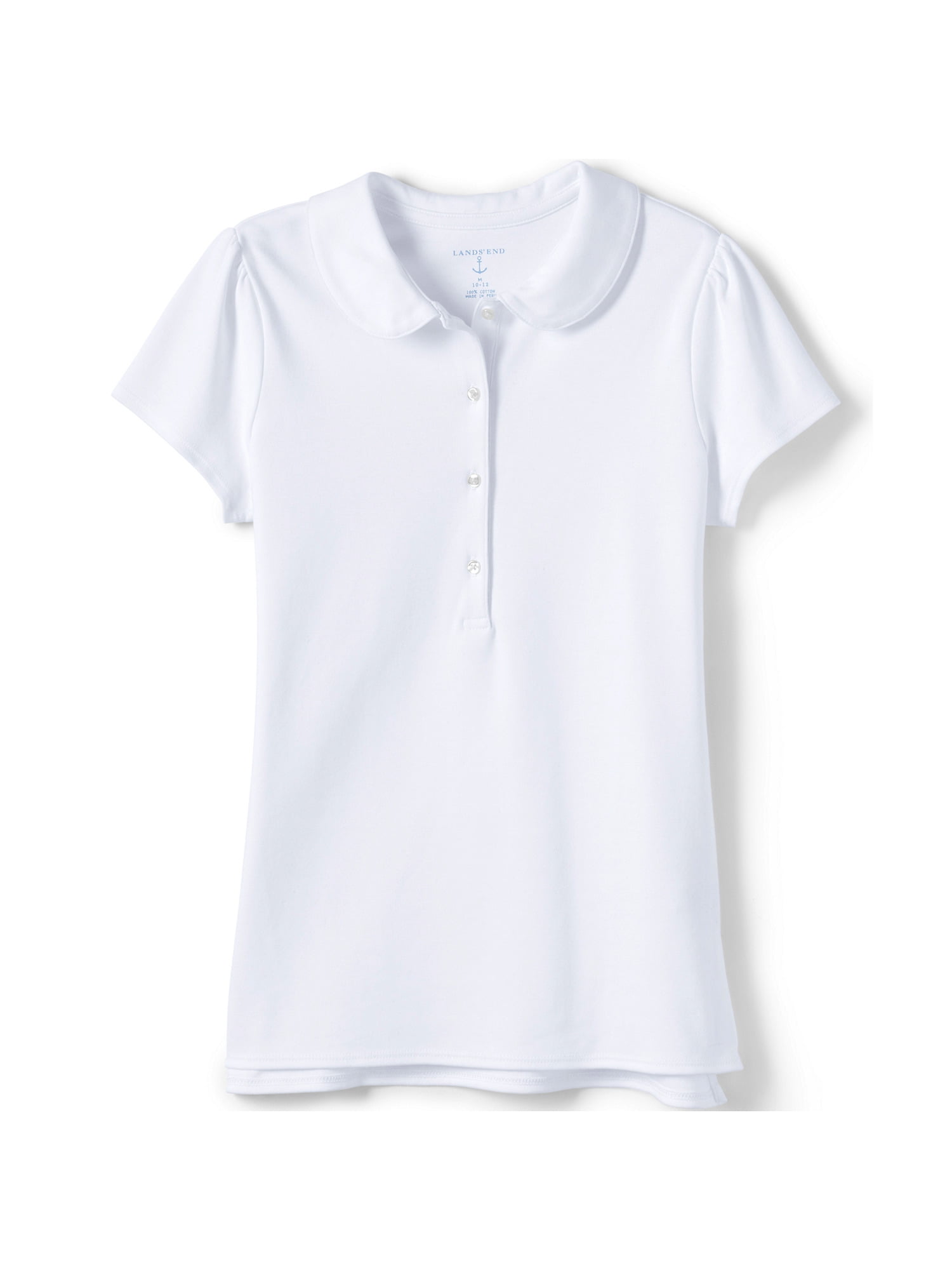 Lands' End School Uniform Girls Short Sleeve Peter Pan Collar Polo ...