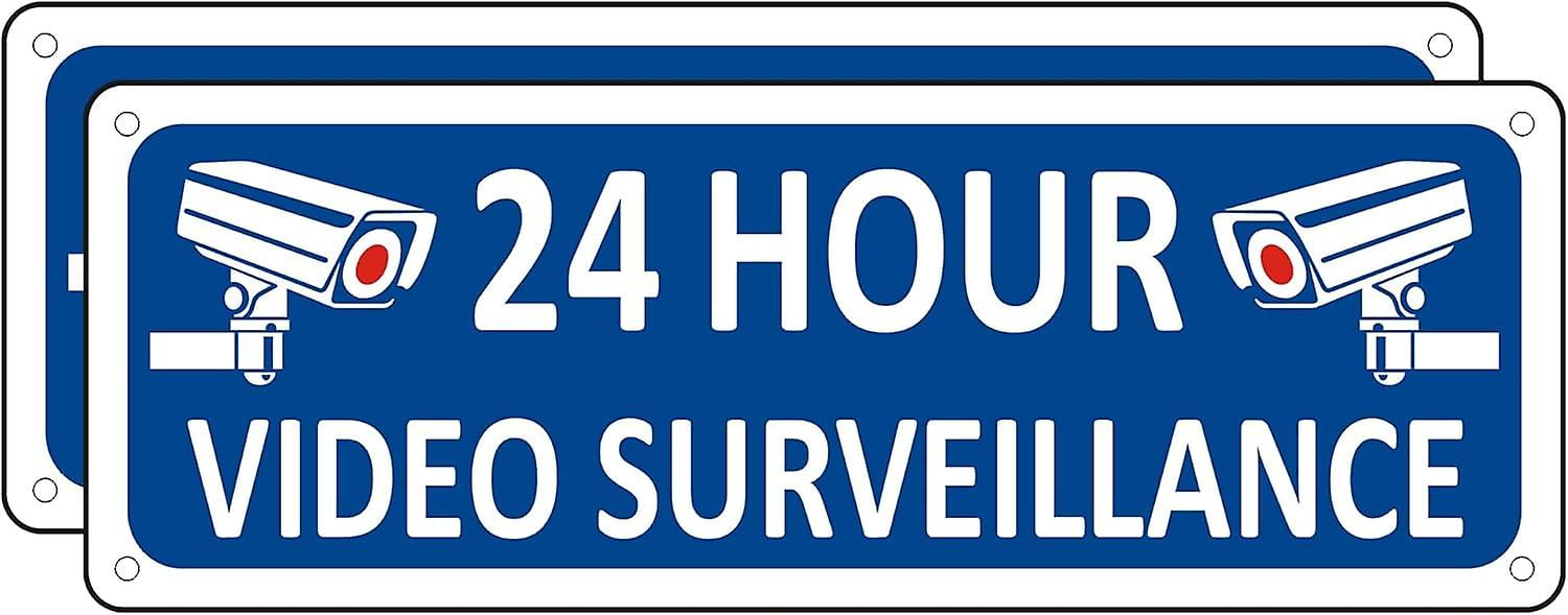 Video Surveillance Signs Outdoor, (2 Pack) Metal Security Camera Sign ...
