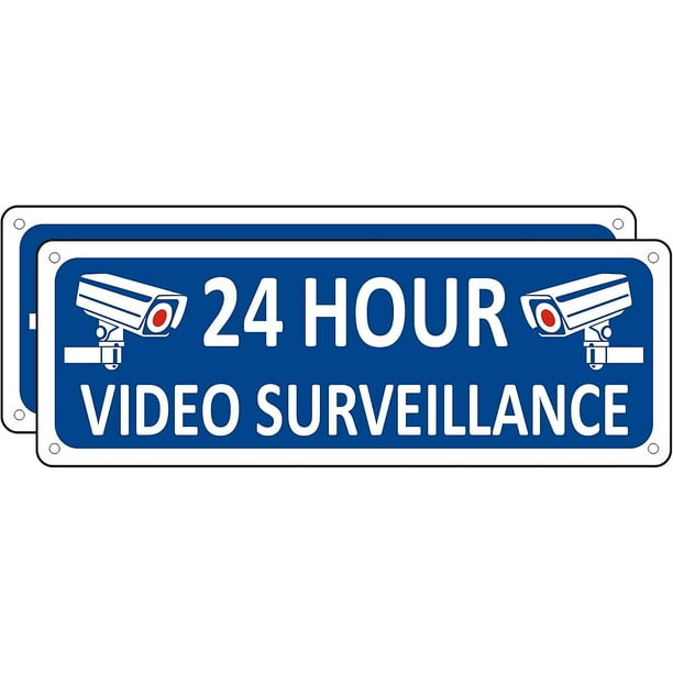 Video Surveillance Signs Outdoor, (2 Pack) Metal Security Camera Sign ...