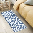 Blue and White Vector Pattern Bath Mat 39x20 Inch Soft Absorbent Non ...