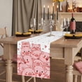 Cute Pigs Table Runner, Cartoon Animals Love Heart Washable Cotton ...