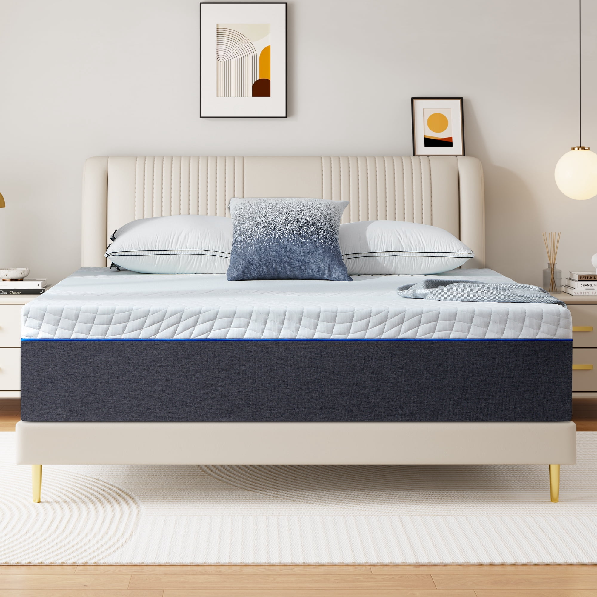 Matelas Format Simple, GELBIY Matelas en Mousse Mémoire Gel de 8 Pouces ...