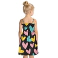 Blue Yellow Pink Hearts Girls' Casual Dresses 2Y-8Y Sleeveless Ruffle ...