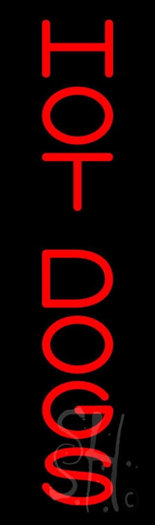 Vertical Red Hot Dogs LED Neon Sign 27" Tall x 8" Wide, Clear Edge Cut ...