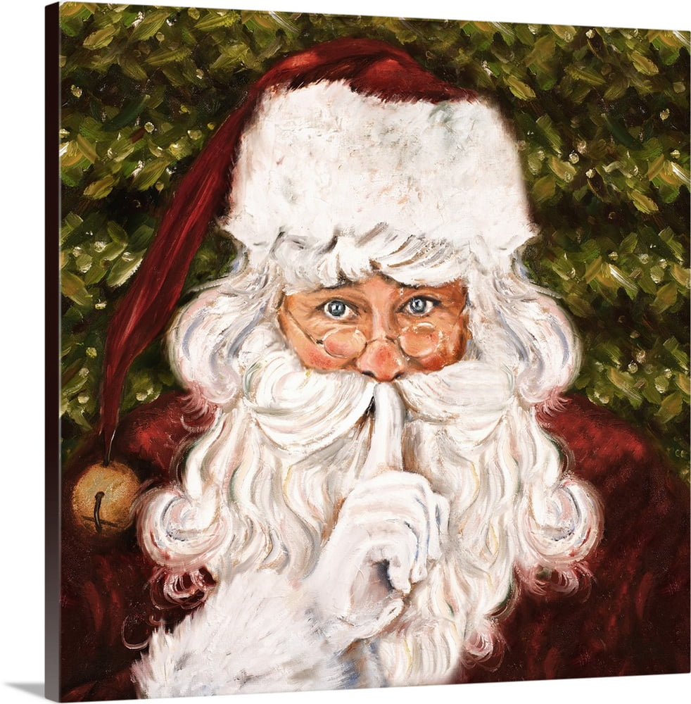Great BIG Canvas | "Secret Santa" Canvas Wall Art - 30x30 - Walmart.com