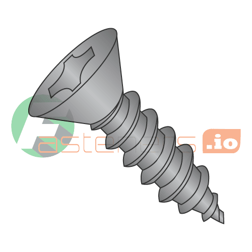 #10 x 1 1/2" Type A Self-Tapping Screws / Phillips / Flat Head / Steel / Black Zinc (Quantity ...