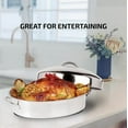 OVENTE 16 Inch Stainless Steel Oval Roasting Pan with Lid and Rack for ...