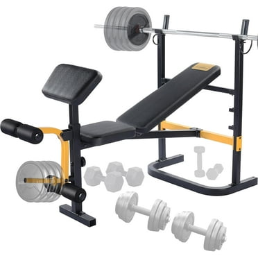 Mikolo Adjustable Weight Bench 800lbs 6 in 1 with Lat Pull Down, Leg ...