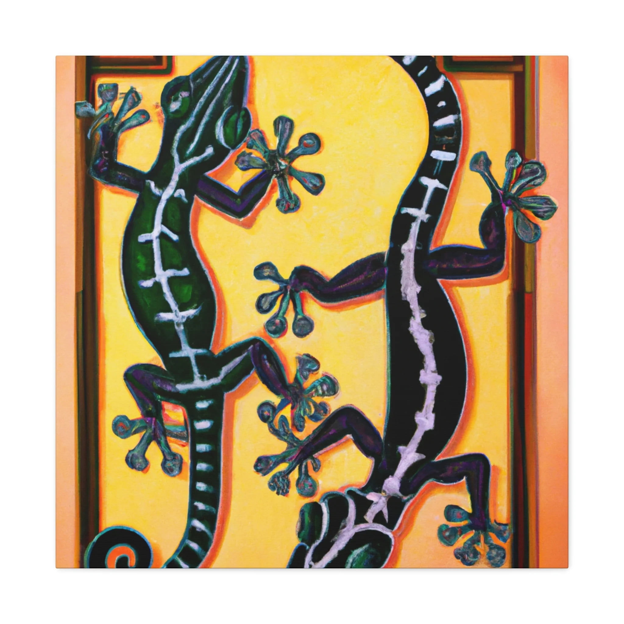 Geckos in Art Deco - Canvas - Walmart.com