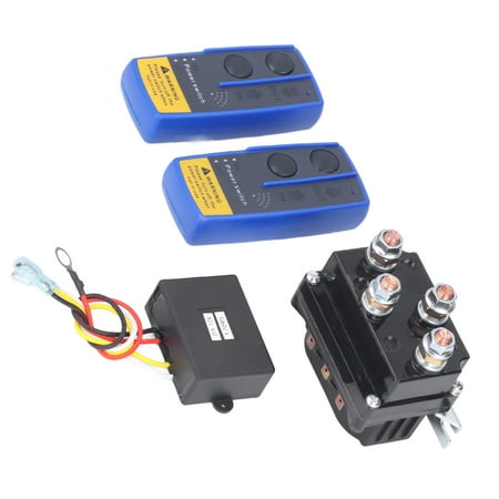 Winch Solenoid Relay Contactor+2pcs Winch Remote Control Kit 500A 12V ...