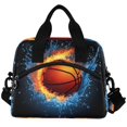 ALAZA Basketball with Fire Insulated Lunch Box Large Reusable Cooler ...