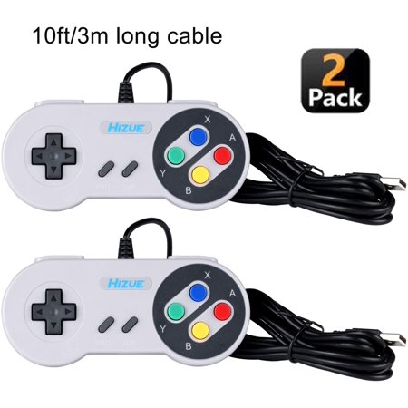 FYBTO Compatible USB SNES Controller Gamepads Joystick (2 Pack,10ft/3m ...