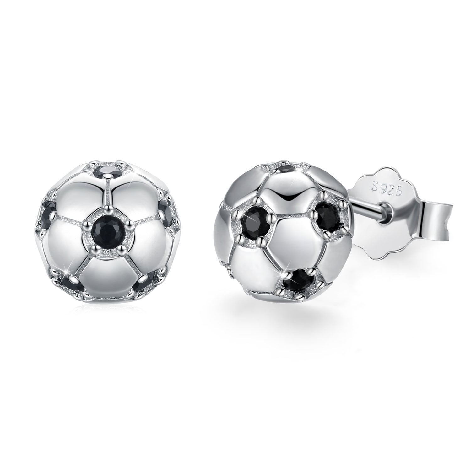 CUOKA MIRACLE Football Stud Earrings for Sensitive Ears 925 Sterling ...