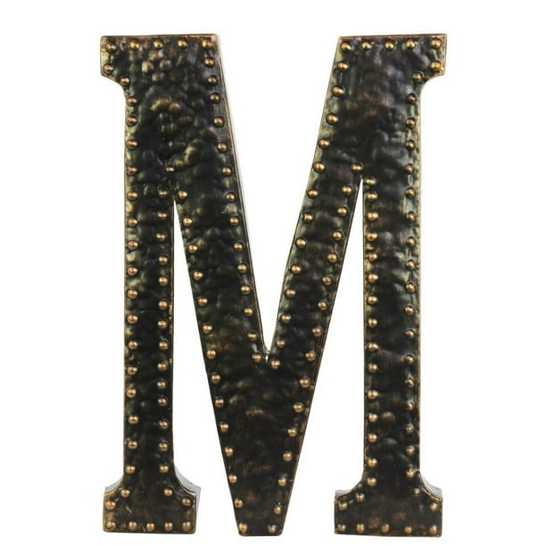 Metal Wall Decor Letter M with Rivets - Dark Bronze - Walmart.com