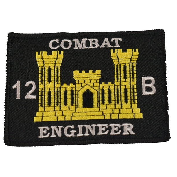 US ARMY 12B COMBAT ENGINEER SAPPER PATCH - Silver & Gold on Black ...