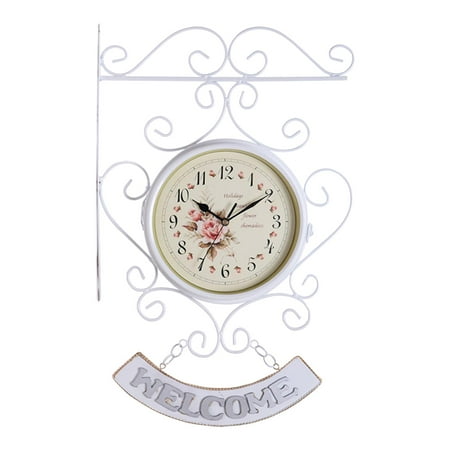 European Train Station Style Double-Sided Wall Clock, Creative ...