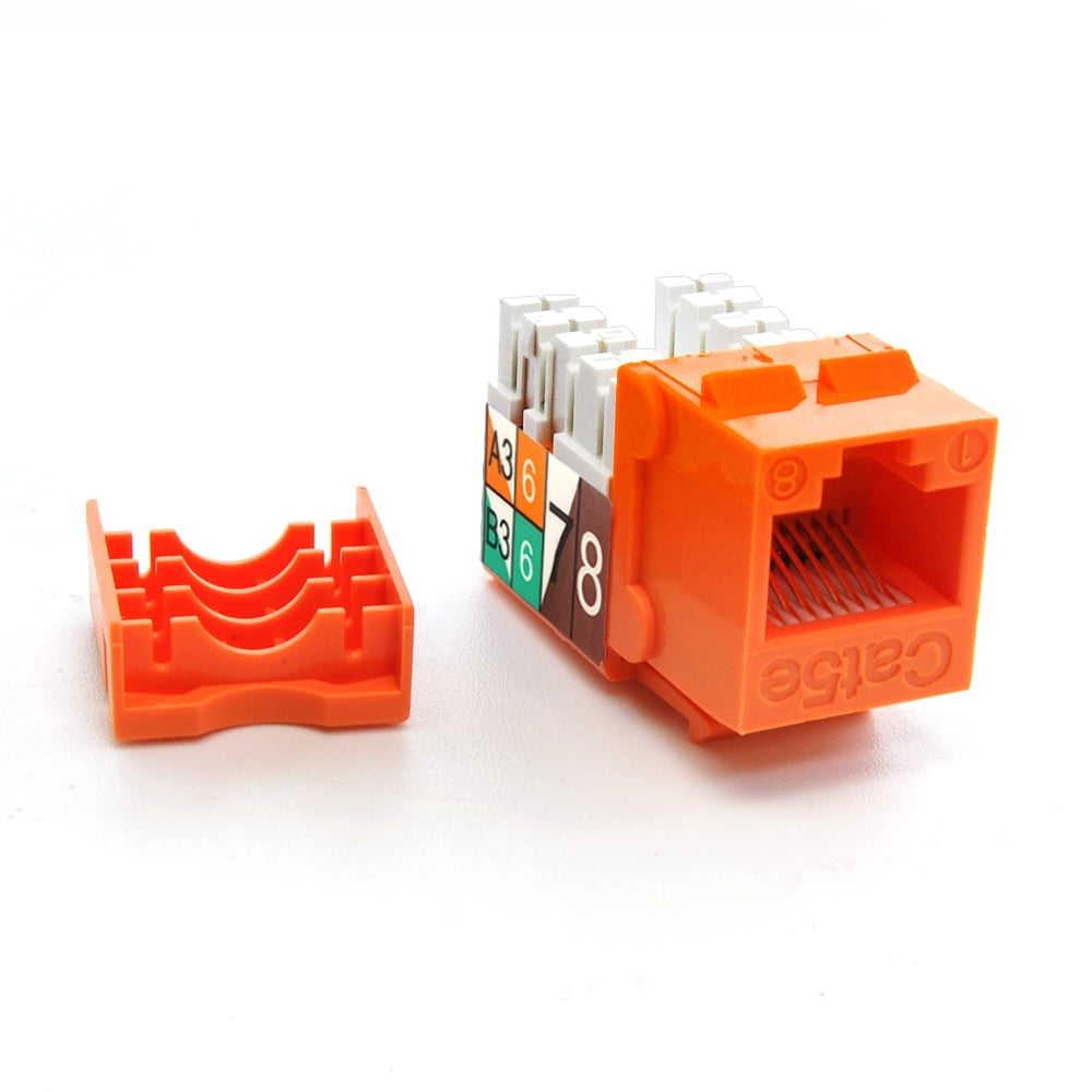 ACCL Cat.5E RJ45 110 Type Keystone Jack Orange, 4 Pack - Walmart.com