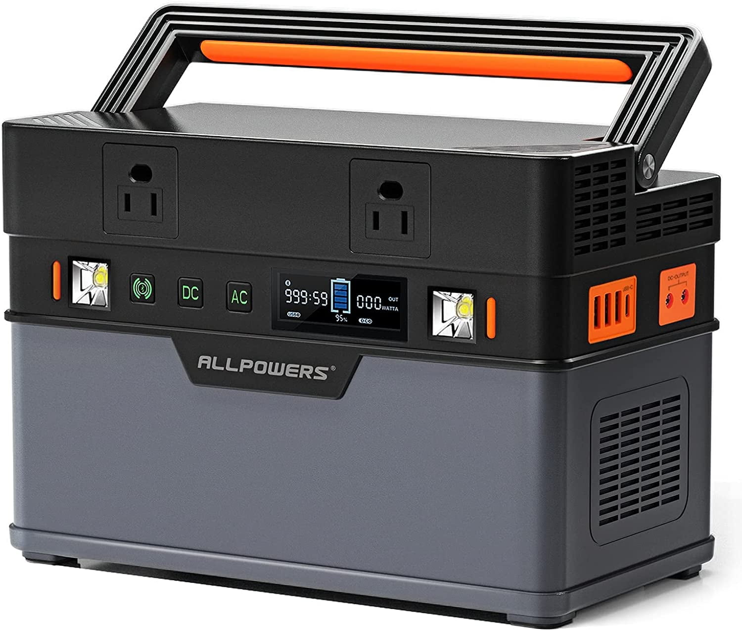 ALLPOWERS 700W (Peak 1400W) 606Wh Solar Generator, 16400mAh Portable ...