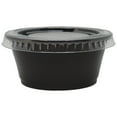 [2500 Sets] 2oz Black Portion Cups with Clear Lids, Disposable Plastic ...