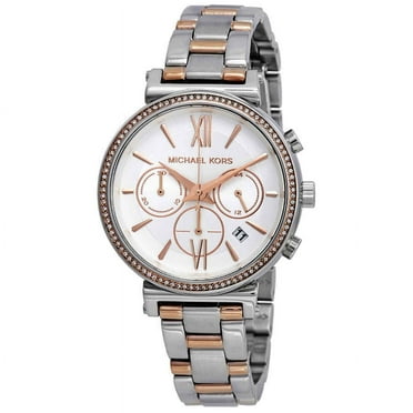 Michael Kors Women's Janelle Three-Hand Rose Gold-Tone Stainless Steel ...