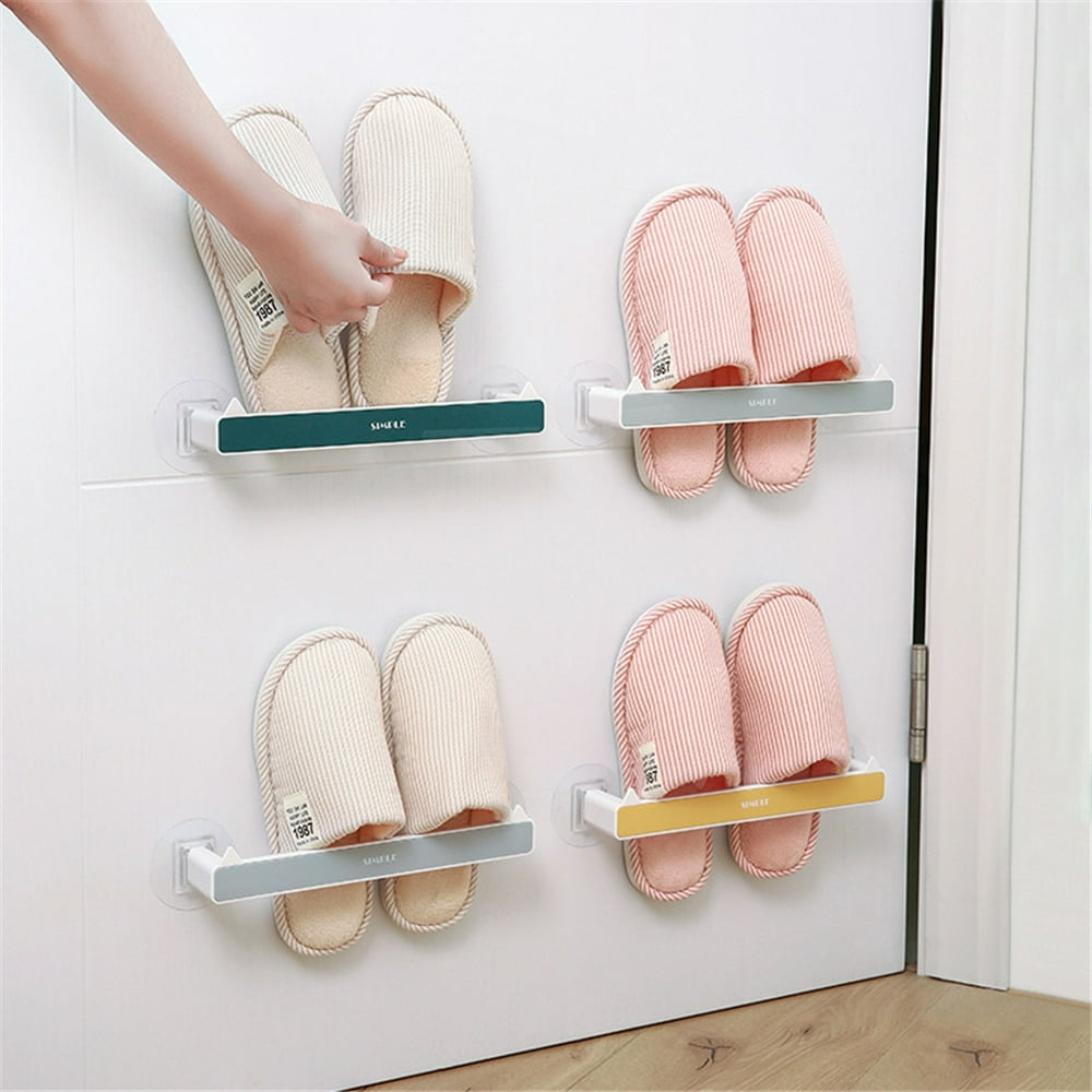 TureClos Bathroom Slipper Rack Wall Mounted Shoes Hanger Organizer ...