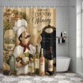 Bathroom Shower Curtain Funny Chef Grape Wine Waterproof Shower ...