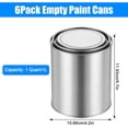 6 Pack Empty Paint Cans with Lids 1 Quart Tin Cans Unlined Metal Paint ...