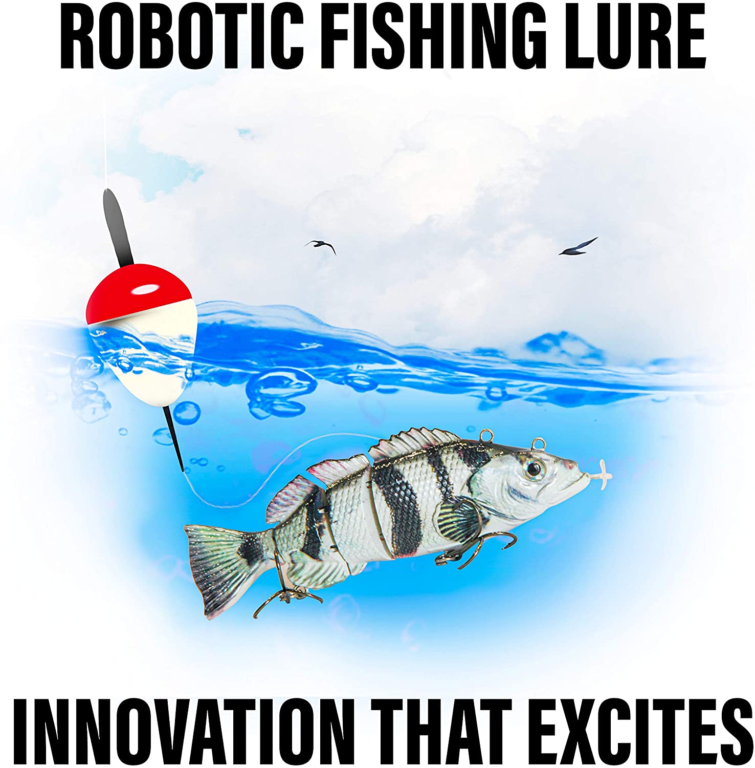 UFISH Large Robotic Fishing Lure 5.5", Self swimming animate fishing ...
