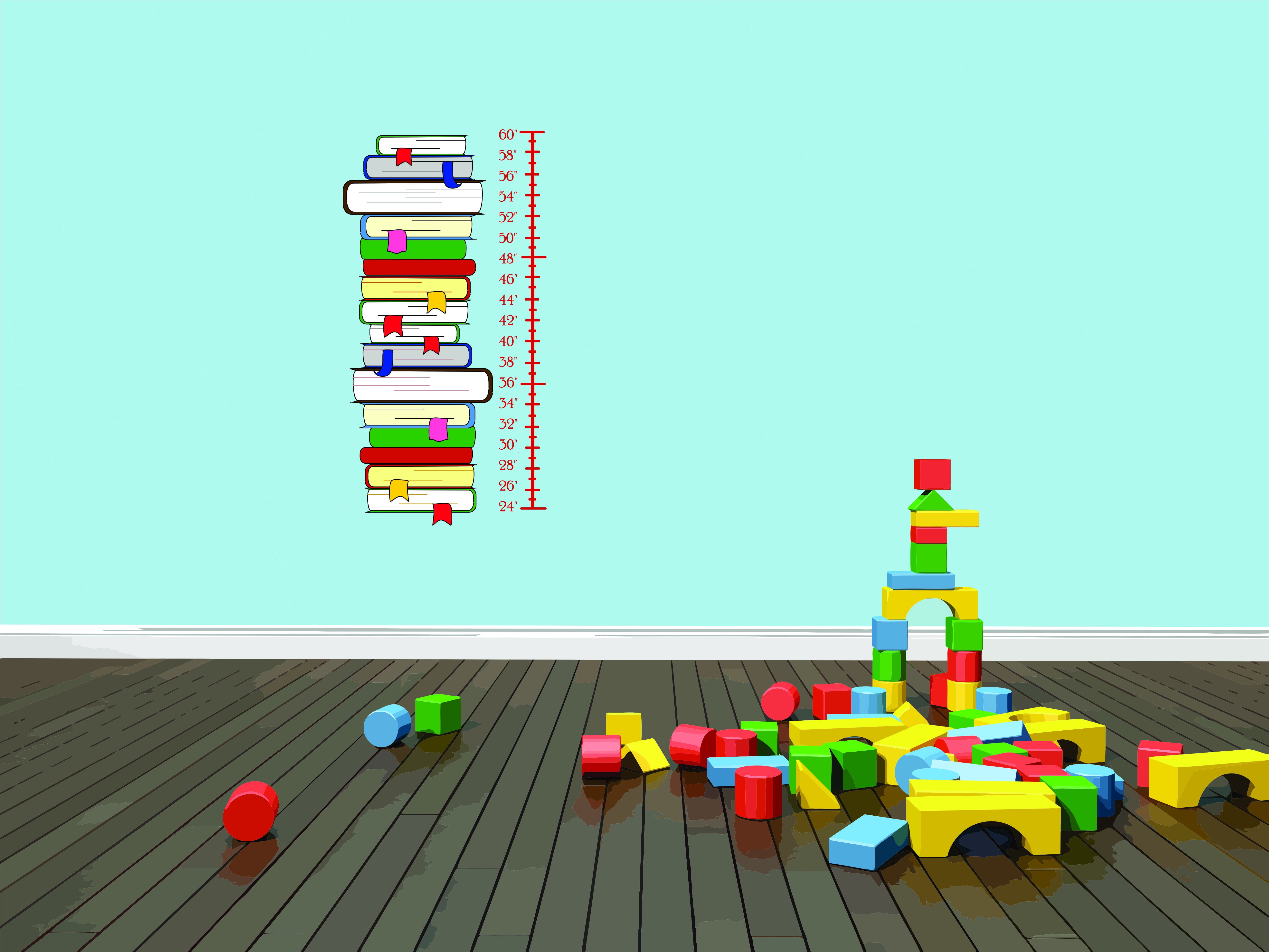 Growth Chart Book Book Reading Theme Kids Children Decal Decals Sticker ...