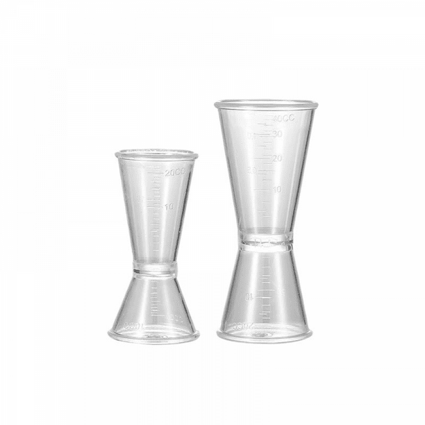 Double Layer Transparent Plastic Measuring Glasses, Set Of 2, Cocktail ...